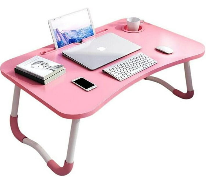 Generic 369abc Wood Portable Laptop Table (Finish Colour - pink) | Makro
