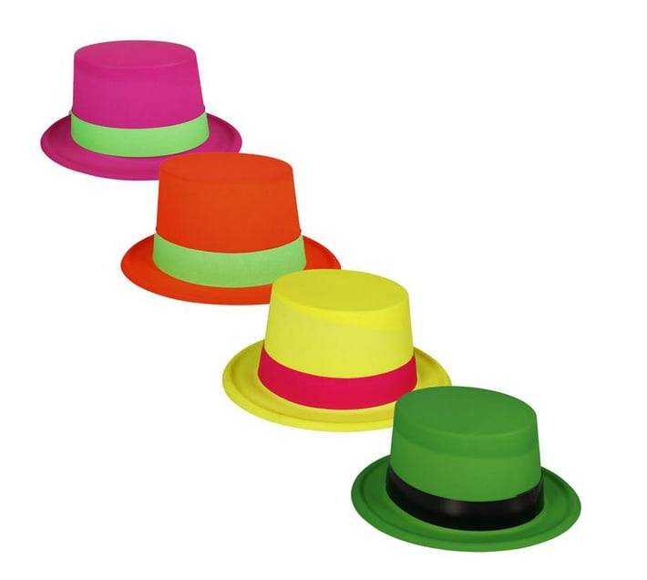 Someone’s in a Makro Dress Up Neon Top Hat (4 Pack) Mood