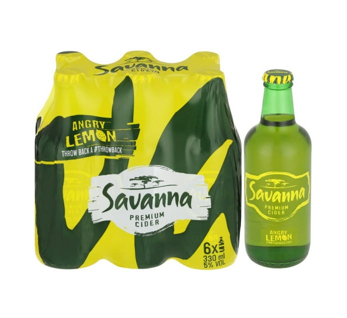 Buy Savanna Angry Lemon Premium Cider 6 x 330ml in Bulk | Makro Business