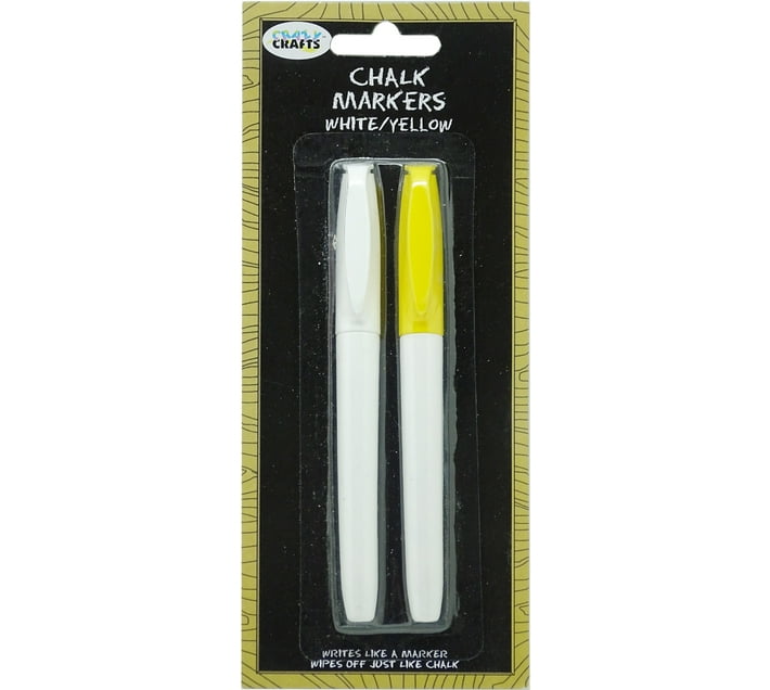 Crazy Crafts Chalk Markers White And Yellow Chalk Markers (2 ml) | Makro