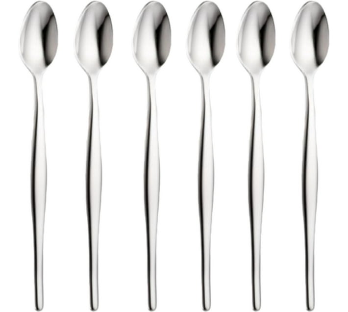 Crockery Centre 6 Piece Soda Spoons Slimeline - Silver Stainless Steel ...