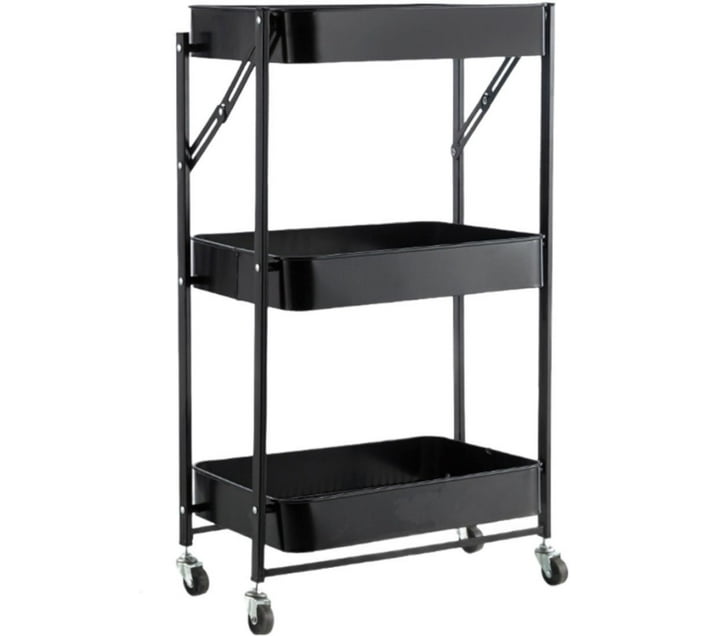 Tier Foldable Trolley Storage Utility Cart Foldable Trolley Storage ...