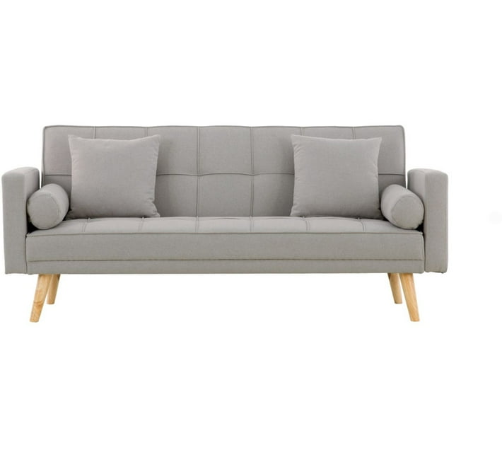 George & Mason Louise Easy Care 3 Seater Sleeper Couch - Medium Grey Cotton 3 Seater Sofa ...