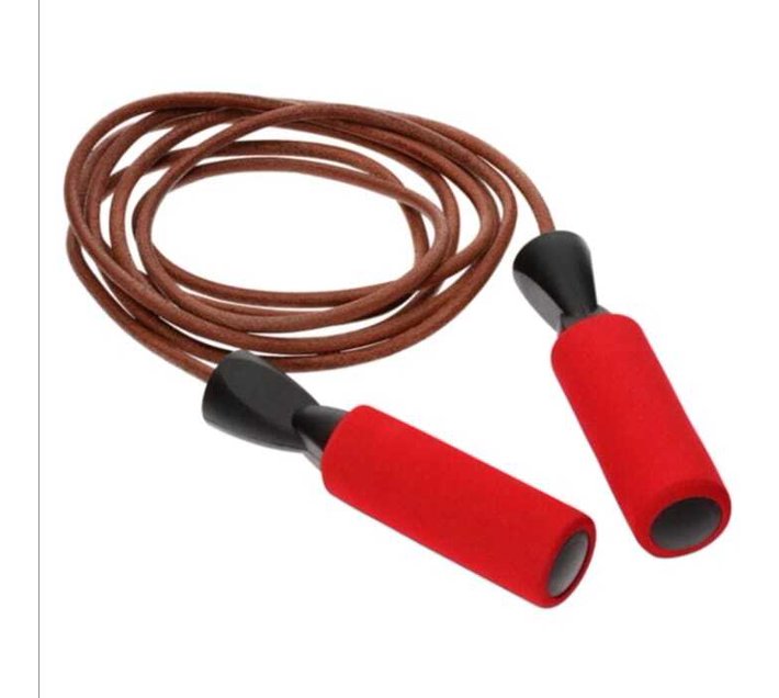 HS Fitness Leather Jump Weighted Skipping Rope (BROWN, Length: 10 ft ...