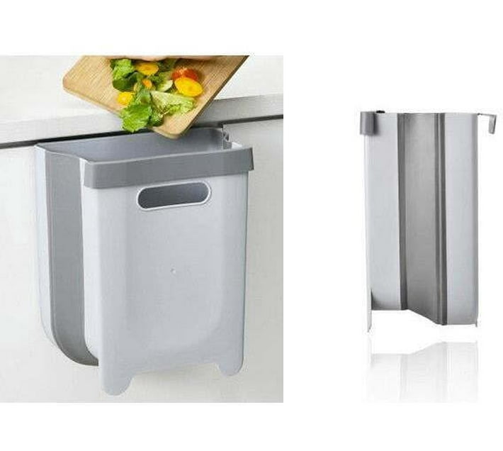 Fine Living Space Saver Collapsible Plastic Dustbin (Grey) | Makro