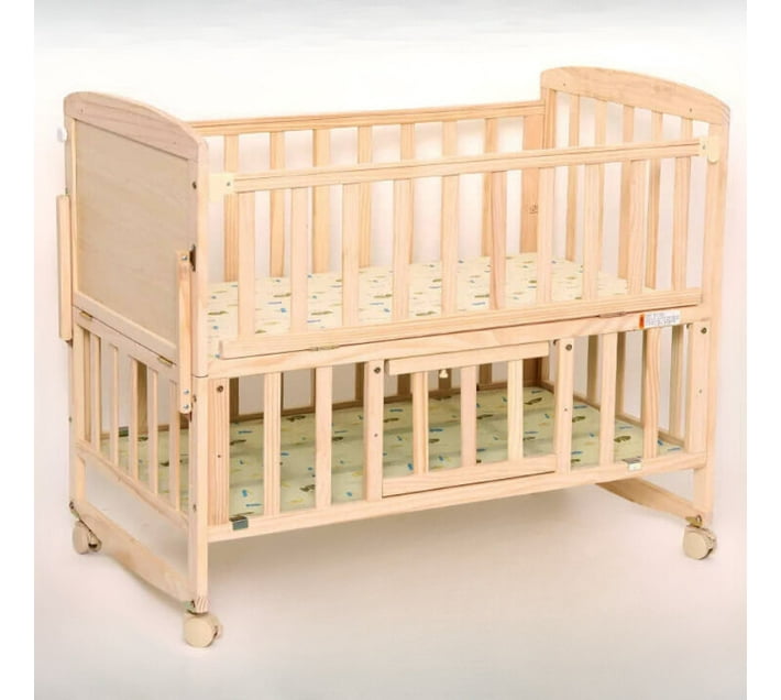 MHOG Baby Cot Bed Standard Crib Bunk (Wood, Beige) | Makro