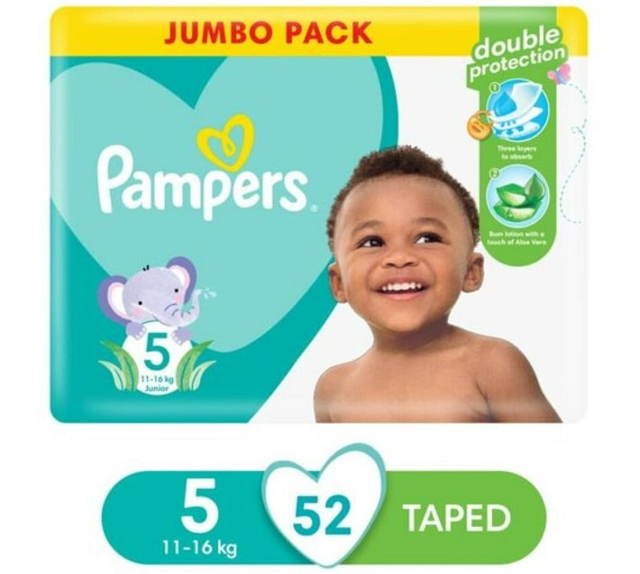 Buy Pampers Disposable Nappy Taped Tape Diapers - 5 (52 Pieces) in Bulk ...