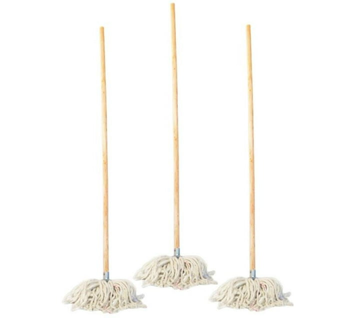 SMTE Mop (Pack of 3) Mop Head and Rod (Brown) | Makro