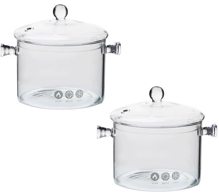 presh ssa100 Pot Set with Lid 1.8 L capacity (Glass, Non-stick ...
