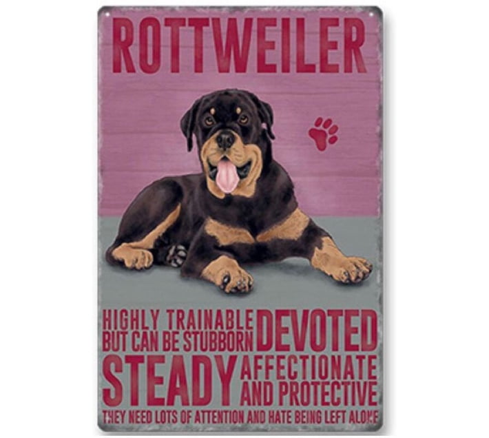 The Good Sport Decor Pet Metal Tin Signs Wall Picture Rottweiler - 30cm ...