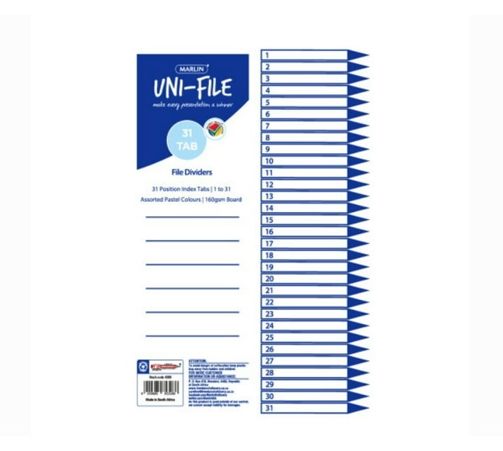 Marlin File Divider Binder Index Divider (Compatible Paper Size A4) | Makro