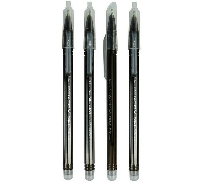 Pencom Gel Ball Pen (Pack of 4, Black) | Makro