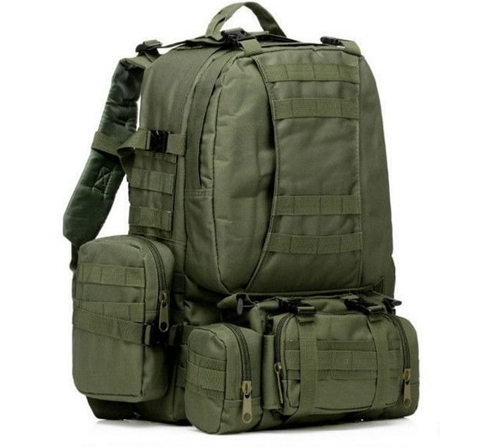 lilhe Tactical Military Backpack - 3 Molle Bags 55 l Backpack (Green ...