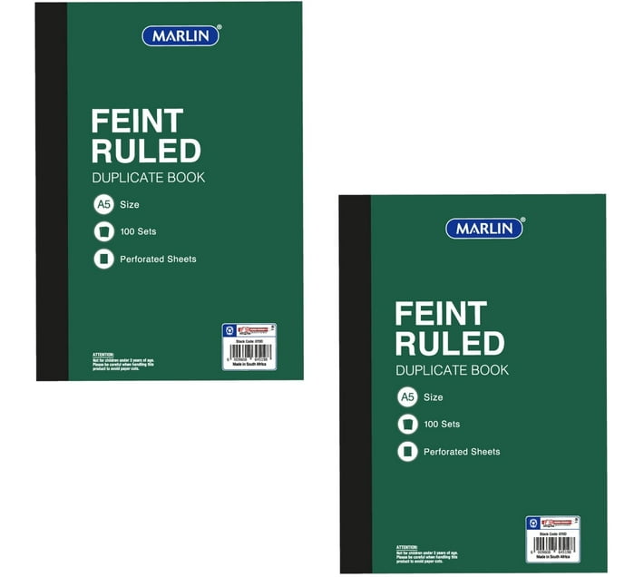 Marlin Duplicate Books A5 Duplicate Books Feint (Green) | Makro