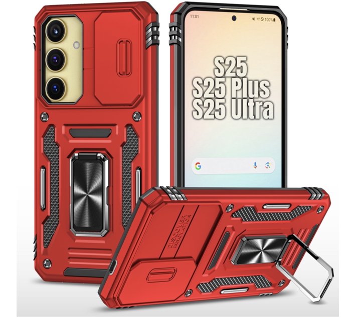 CellTime Kejiang Camshield Cover for Galaxy S25 Case - Red Protective ...