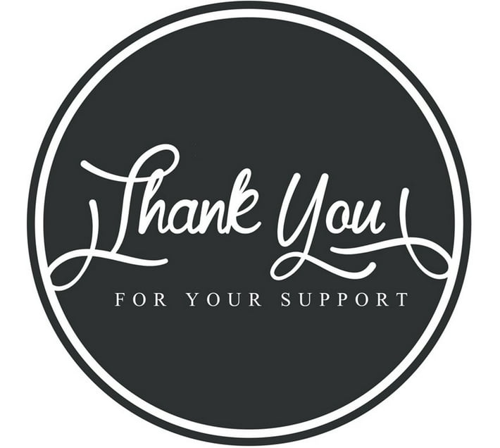 Home Brand 5 cm Thank You For your Support Non-reusable Sticker (Pack ...