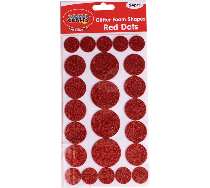Crazy Crafts Glitter foam shapes red dots Craft Kits Art and Craft Kit ...