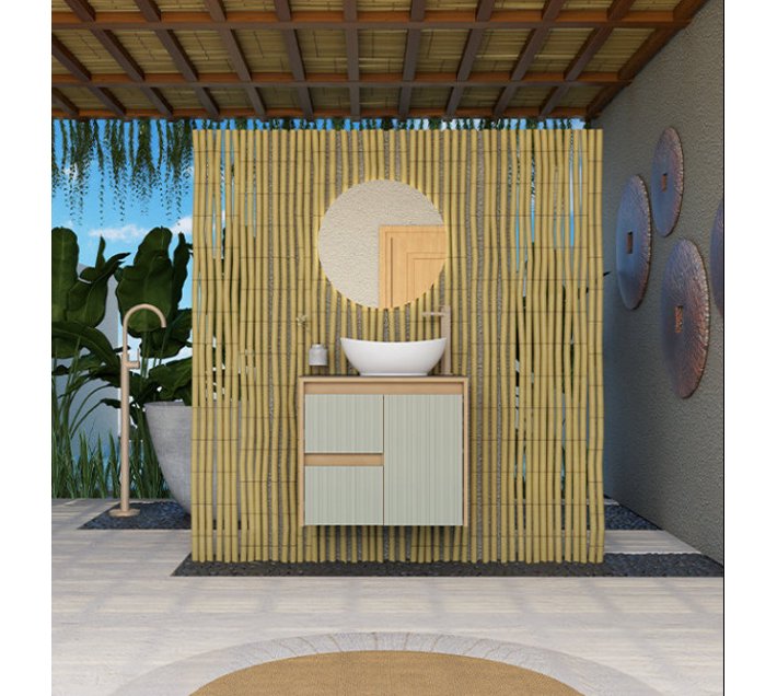 Designer Concepts Kyoto Wooden Bathroom Vanity With Bali Basin -Beige ...