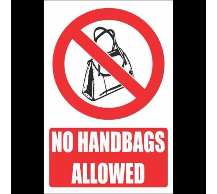 sign No handbags allowed 29cm x 29cm Emergency Sign () | Makro