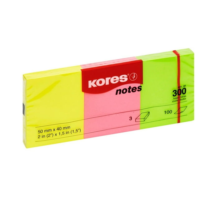 Kores 40 x 50MM Sticky Notes Assorted 3 Pack | Makro Kores 40 x 50MM Sticky Notes Assorted 3 Pack | Makro