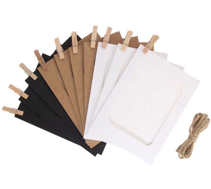 The Good Sport Craft Paper Picture Frame with Clips DIY 30 pc (17cm ...