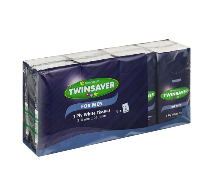 Buy Twinsaver Facial Tissues 3ply Pocket Pack Men (1 x 8's) in Bulk ...