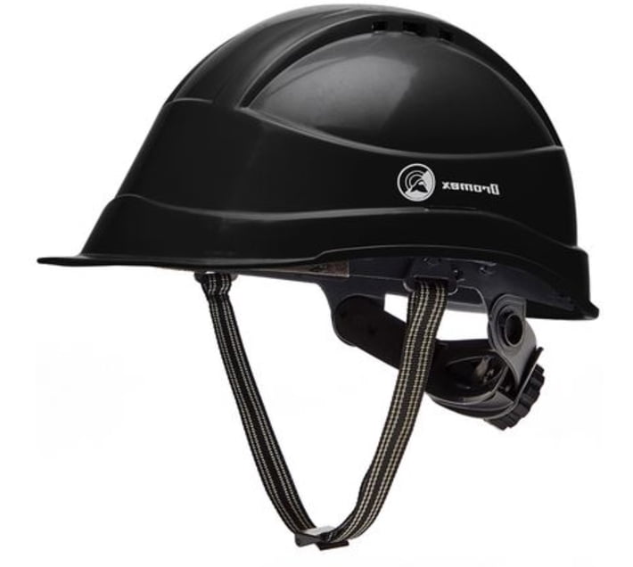 Dromex Safety Hard Helmet - Black Trekking Half Face Helmet | Makro