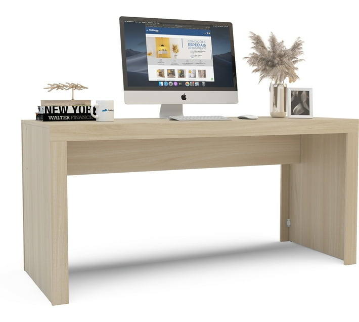 Click Furniture Clean Oak Office Desk Engineered Wood Office Table ...