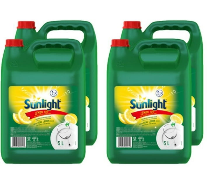 Sunlight Regular Degreasing Dishwashing Liquid Detergent (Lemon, 4 x 5 ...