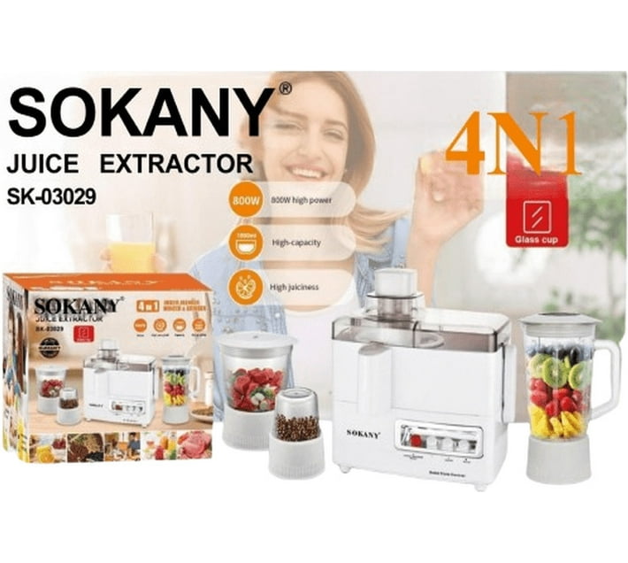 Sokany Juice Extractor 800 W Juicer (2 Jars, White) () | Makro