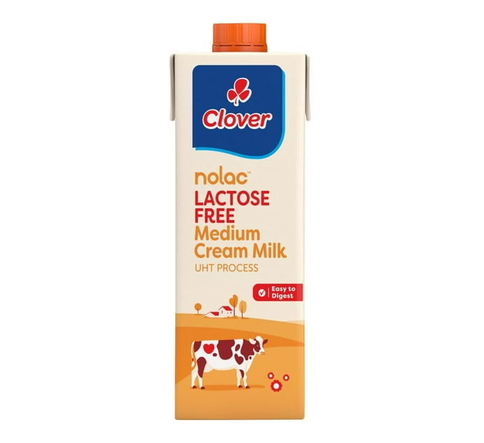 Buy Clover Nolac Lactose Free Medium Cream UHT Milk 1L in Bulk | Makro ...