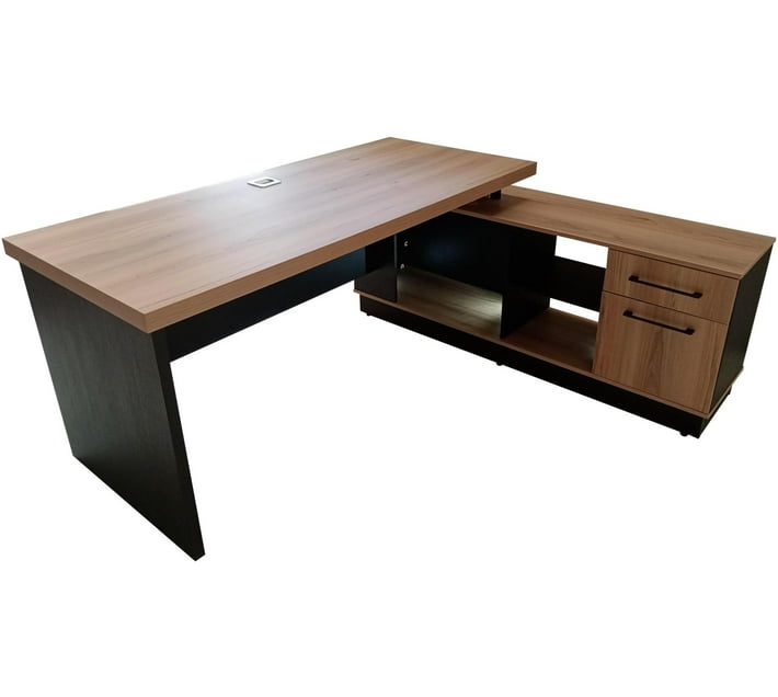 Flatpack DIY Corner Desk Engineered Wood Office Table (Free Standing ...