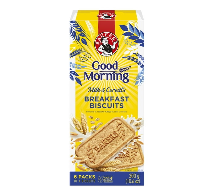 Buy Bakers Good Morning Biscuits Milk & Cereals (12 x 300g) in Bulk ...