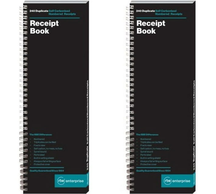RBE F02012 Receipt Duplicate Book 240 Numbered Receipts 2's (1 Sets ...