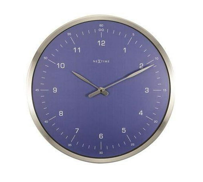 Someone’s in a Makro NeXtime 33cm 60 Seconds Glass/Metal Round Wall Clock - Blue Mood