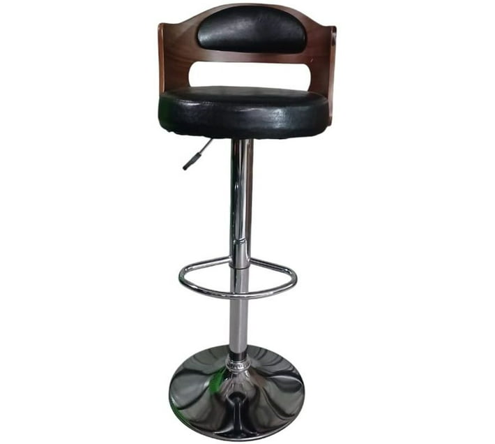 Buy SMTE Adjustable Bar Stool Leather Bar Stool (Finish Colour - Brown ...