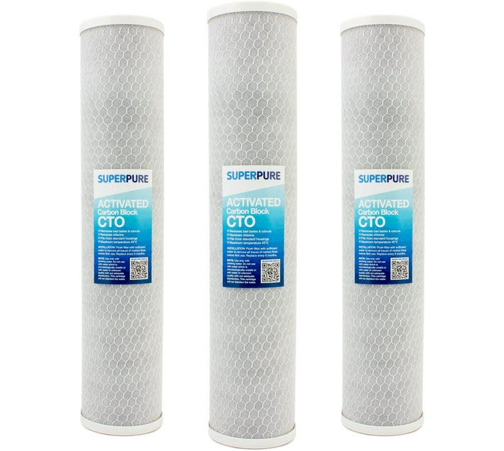 SUPERPURE 20 inch Big Blue Carbon Block Filter (3 Pack) Carbon Filter ...