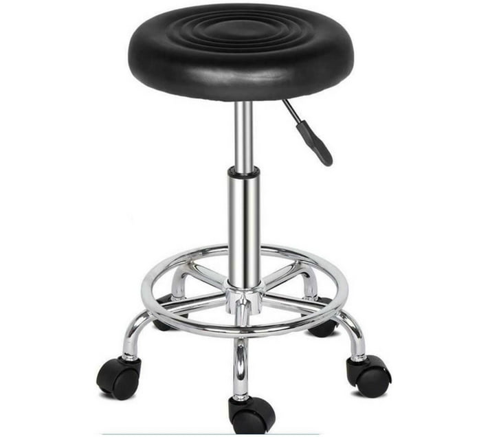 Buy REX M Modern and Adjustable Mini Bar Stool with Wheels - Black ...