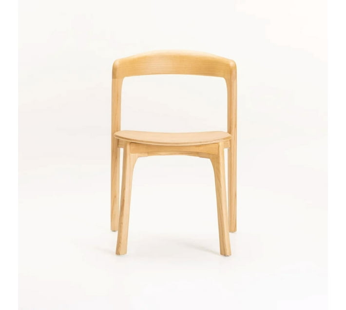 VIVIDITTO Solid Wood Dining Chair (Set of 1, Finish Colour - OAK) | Makro