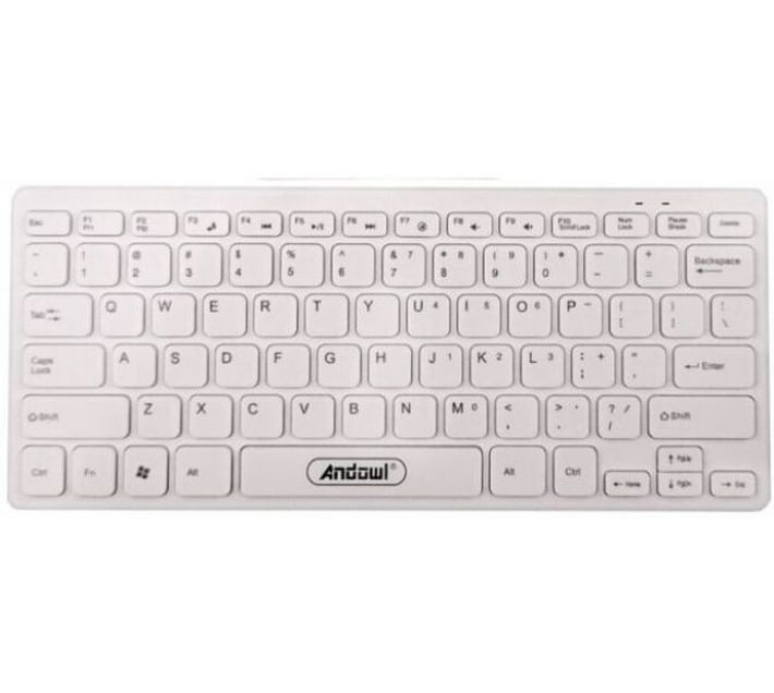 Andowl Q-903 Parallel Import Wireless Desktop Keyboard (White) | Makro