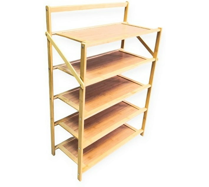 Jiageng Bamboo Shoe Rack (Gold, 5 Shelves) | Makro