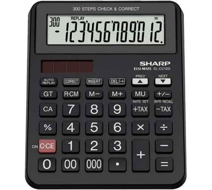 Buy Sharp EL-CC12D Check Correct Tax Desk Calculator Basic Calculator ...