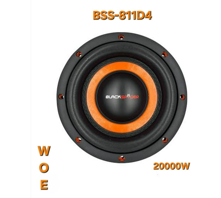 BLACKSPIDER BSS-811D4 Subwoofer Rear Deck Mounted Round Car Speaker ...