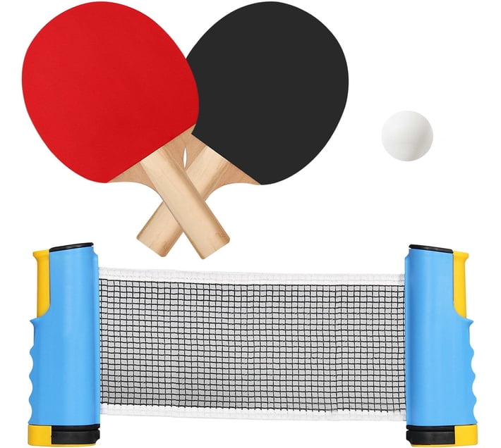mixbox Portable Table Tennis Net and Racket Set Cross Fit Trainer (Red ...