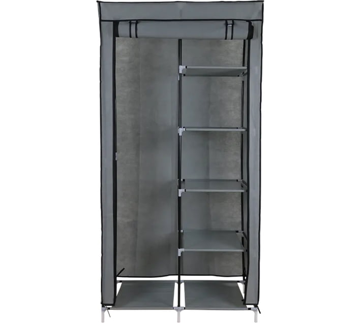 Generic 10107 Acrylic Collapsible Wardrobe (Finish Colour - Grey, DIY ...