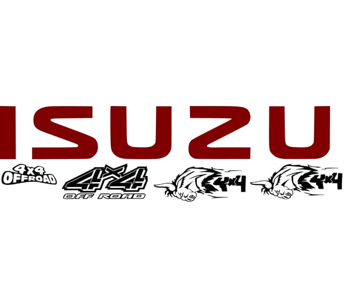 vaap Tailgate Sticker Compatible with Isuzu with mix sticker set - Red ...