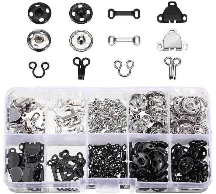 The Good Sport Craft Stationery DIY Sewing Hooks, Eyes & Buttons Set of ...