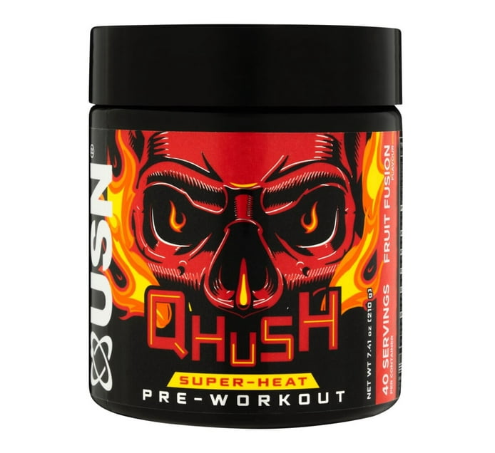 Buy USN Qhush Hyperdrive Pre-Workout Fruit Fusion 210g in Bulk | Makro ...