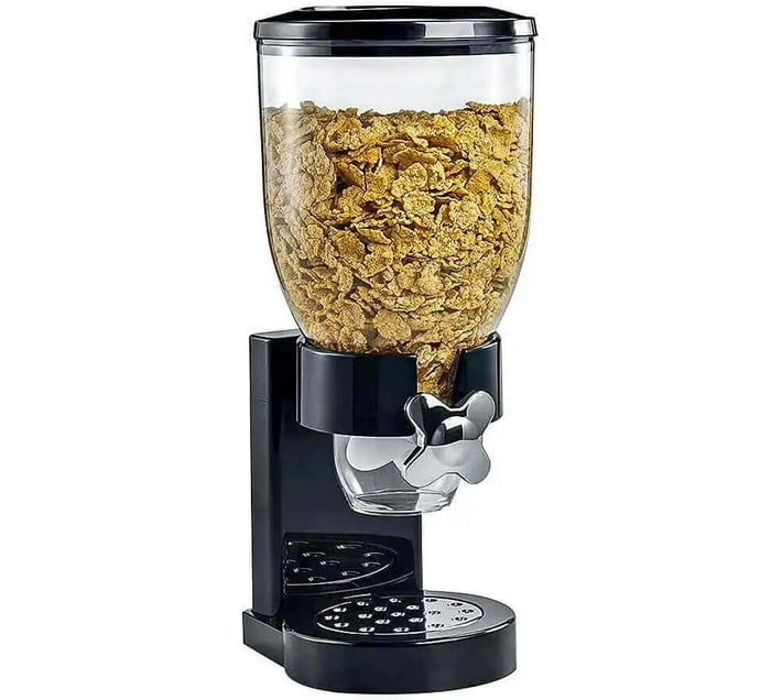 Perfect Dealz Plastic Cereal Dispenser - 0.6 l (Black, White) | Makro
