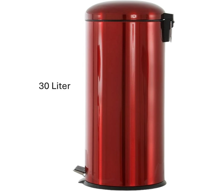 Crockery Centre BD45 Stainless Steel Dustbin (Red) | Makro